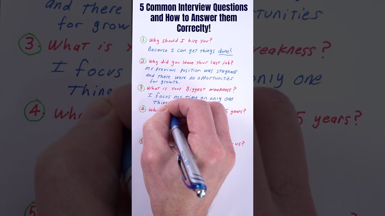 5 Common Interview Questions and How to Answer Them Correctly 😇